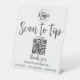 Scan to tip, pay digital tip jar Pedestal Sign | Zazzle