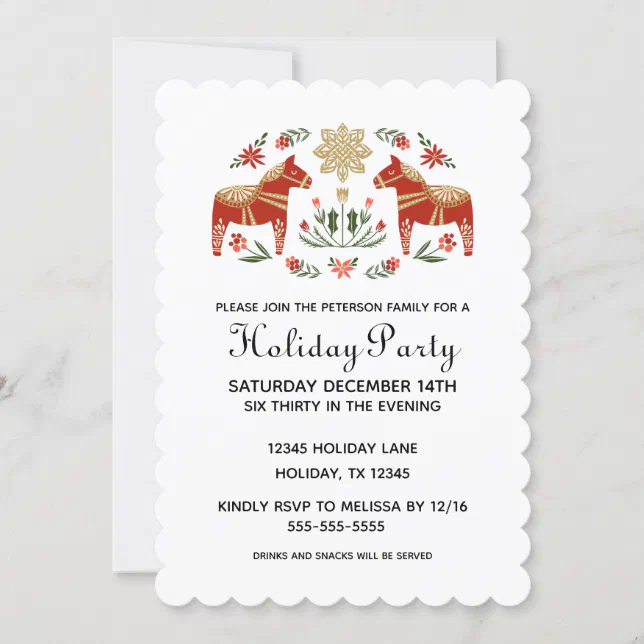 Scandi Holiday Party Invitation | Zazzle
