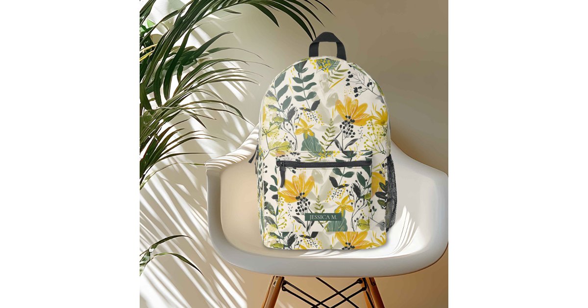Scandi-Inspired Botanical Sketches Printed Backpack | Zazzle