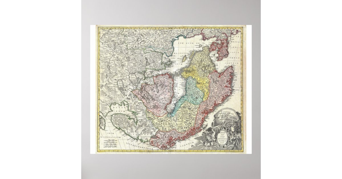 Scandinavia Finland Denmark Map Poster | Zazzle
