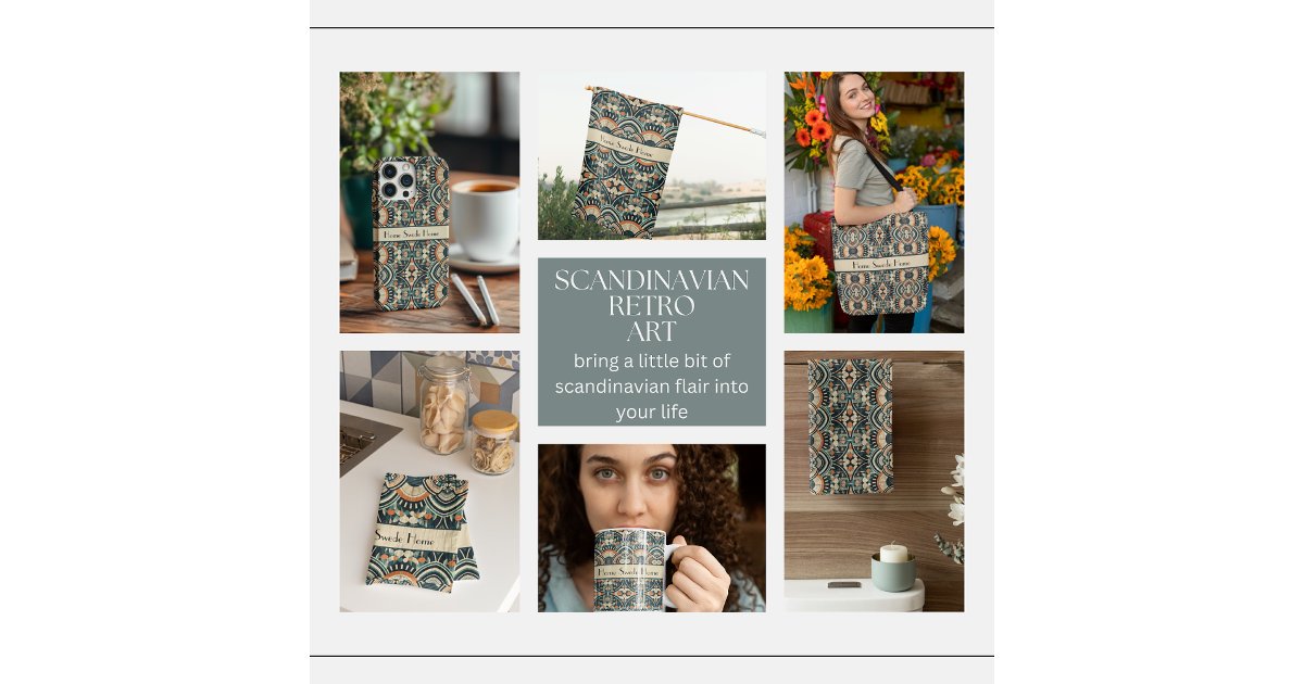 Scandinavian Art Deco customizable House Flag | Zazzle