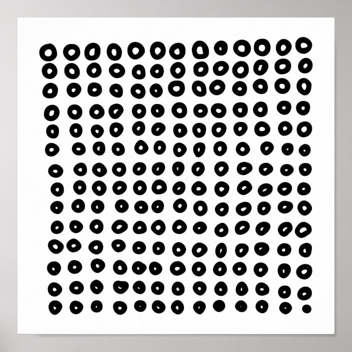 Scandinavian Black White Abstract Circle Rows Art Poster | Zazzle.com