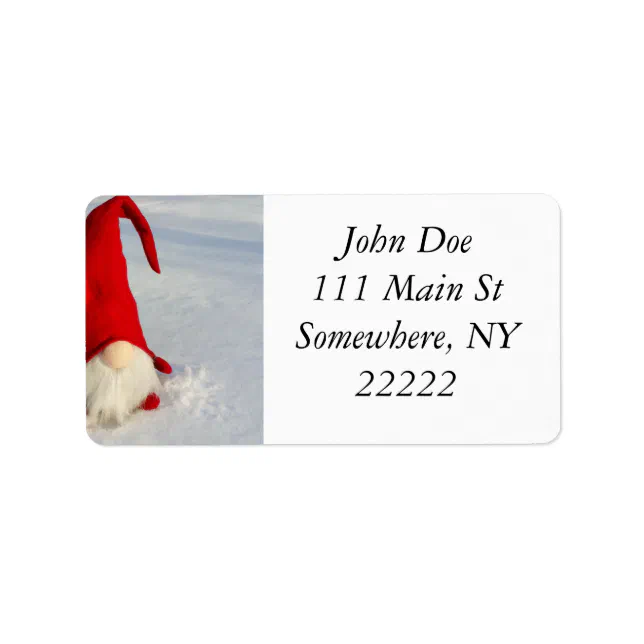 Scandinavian Christmas Gnome Label | Zazzle