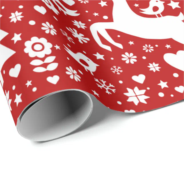 Scandinavian Christmas pattern Wrapping Paper | Zazzle