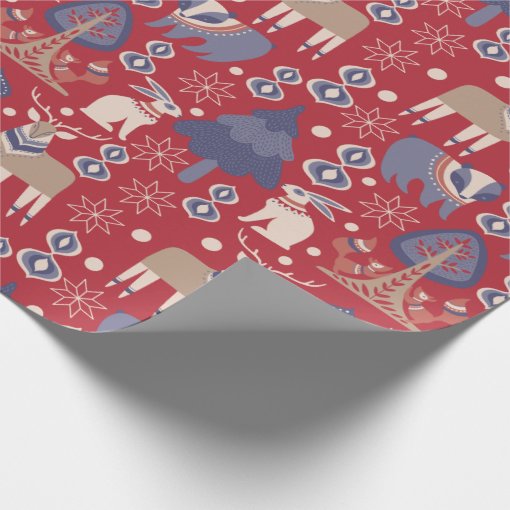 Scandinavian Christmas Pattern Wrapping Paper | Zazzle