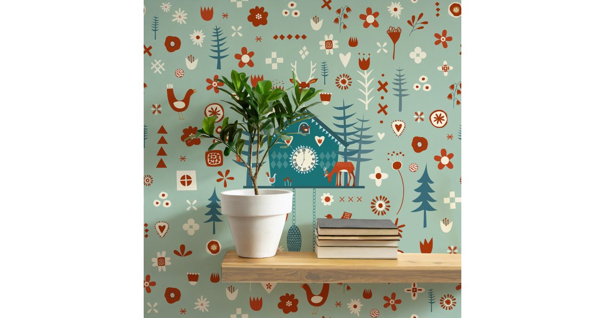 Scandinavian Forest Pattern Wallpaper | Zazzle