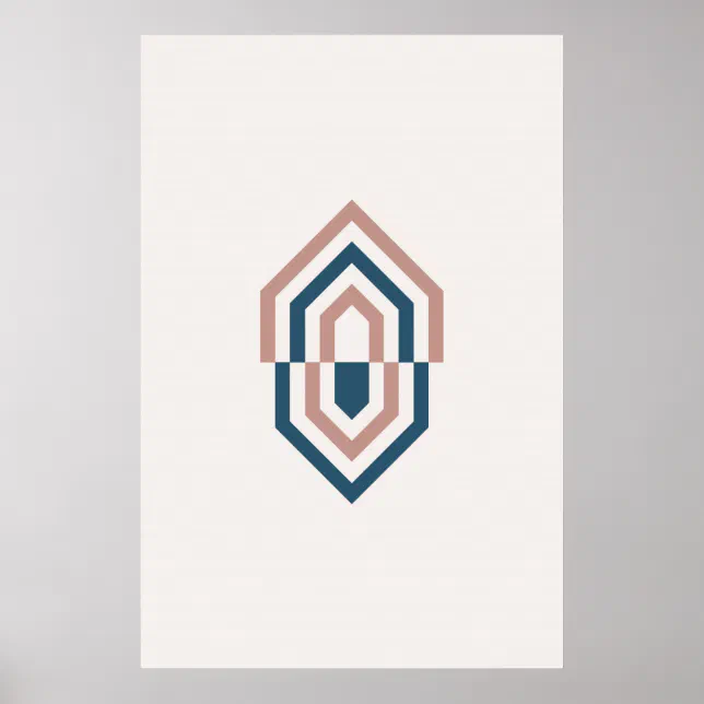 Scandinavian Geometric Diamond Art Poster | Zazzle