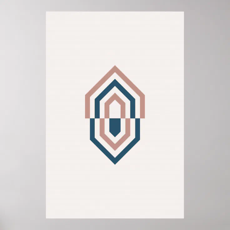 Scandinavian Geometric Diamond Art Poster | Zazzle