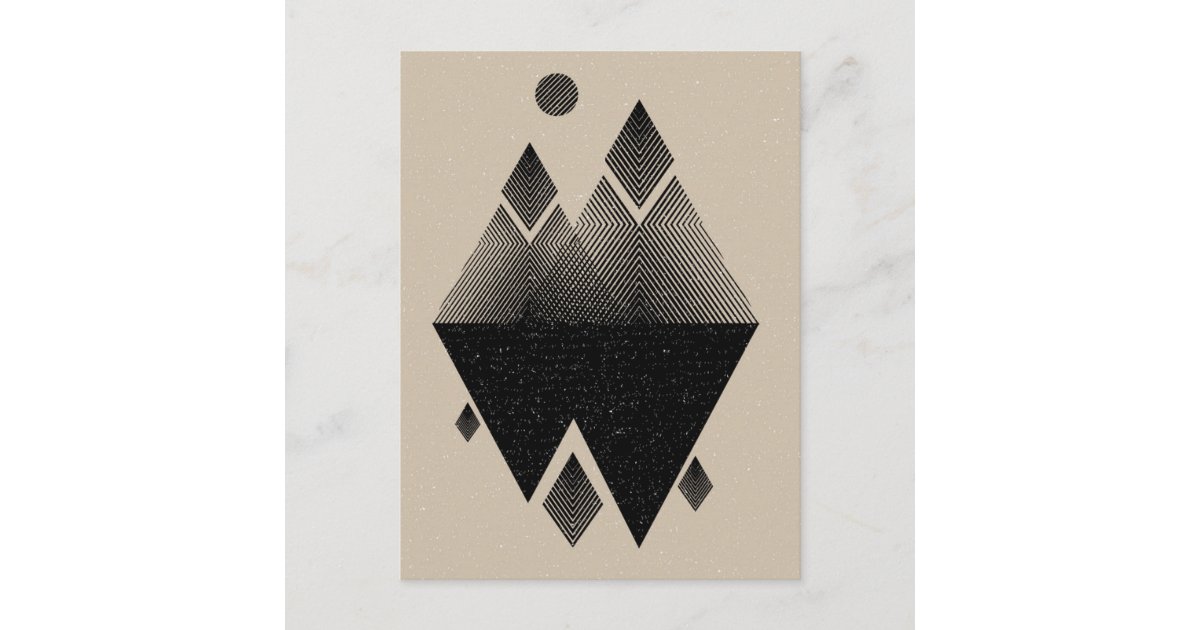 Scandinavian Inspired Triangle Design Postcard | Zazzle