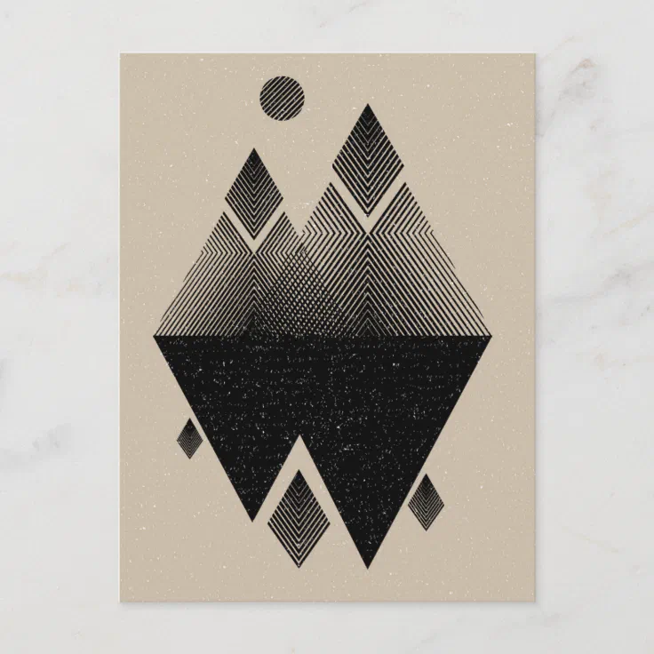 Scandinavian Inspired Triangle Design Postcard | Zazzle