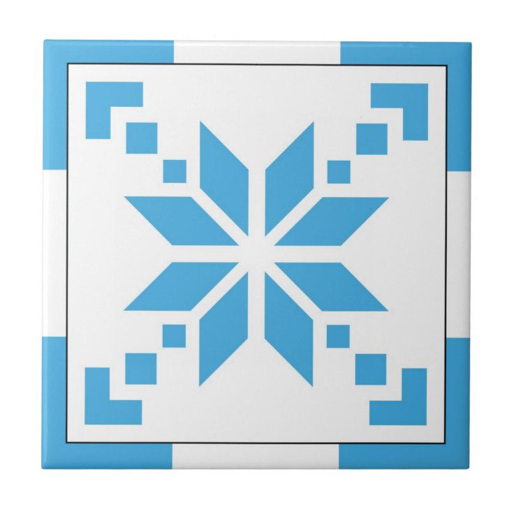 Scandinavian Light Blue Geometric Pattern Tiles | Zazzle