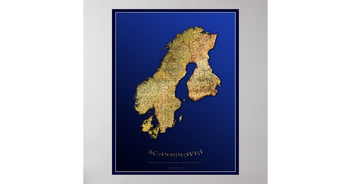 SCANDINAVIAN MAP Art Poster I | Zazzle