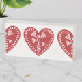 Scandinavian Modern Red Heart Wooden Box Sign | Zazzle