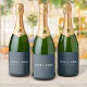 Scandinavian | Smoke Blue Minimalist Wedding Sparkling Wine Label | Zazzle