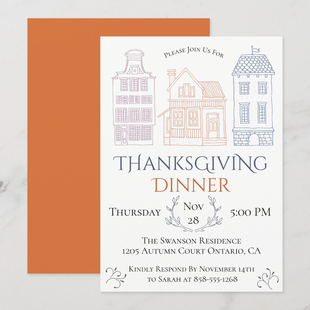 Scandinavian Thanksgiving Dinner Party Invitation | Zazzle