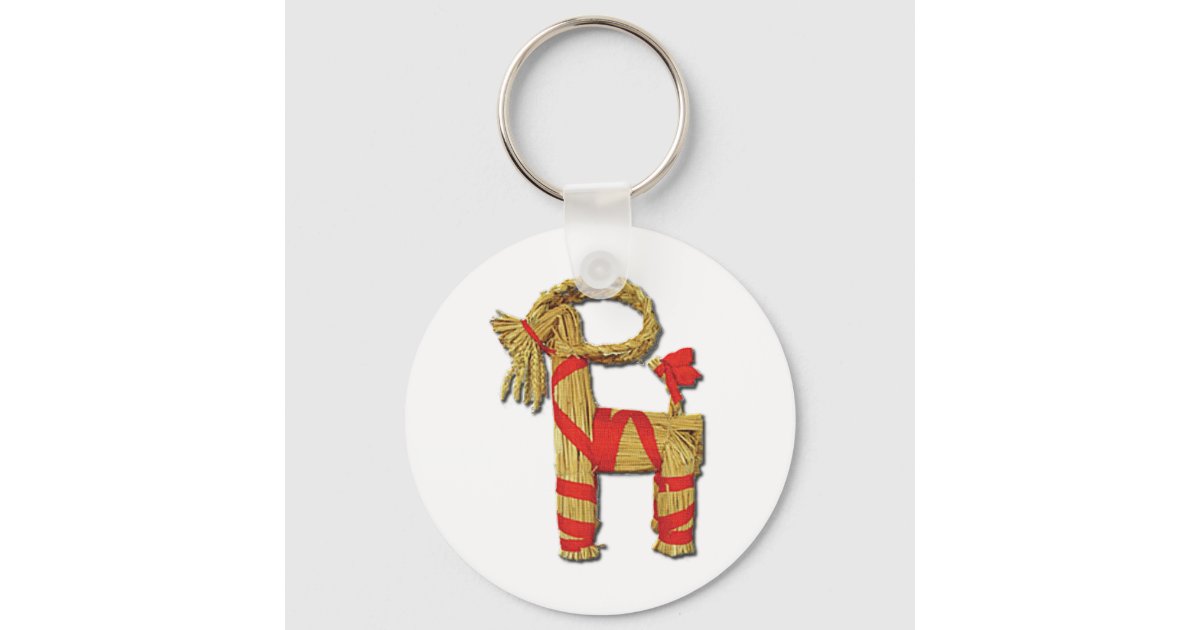 Scandinavian Yule Goat Keychain | Zazzle