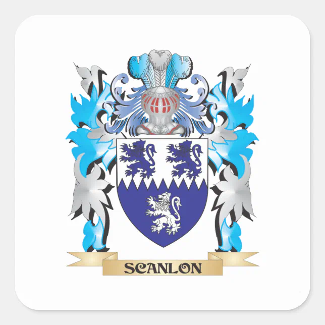 Scanlon Coat of Arms - Family Crest Square Sticker | Zazzle