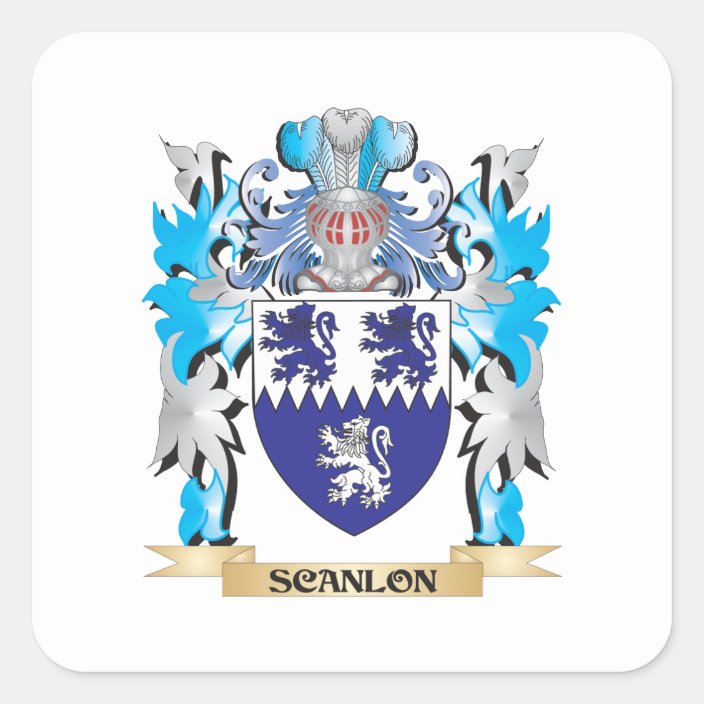 Scanlon Coat of Arms - Family Crest Square Sticker | Zazzle.com