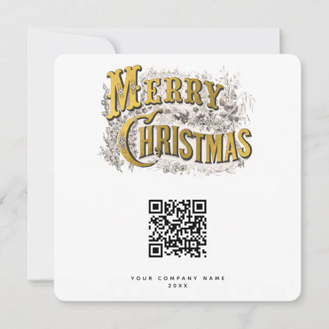 Scannable Christmas Corporate Business QR Code Holiday Card | Zazzle