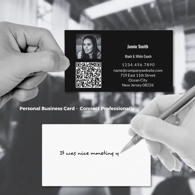 Scannable Photo QR Code Personal Message Business Card | Zazzle