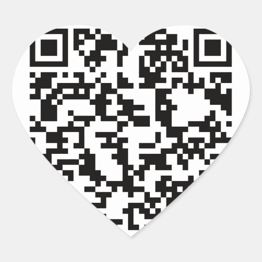 Scannable QR Bar code Heart Sticker | Zazzle.com