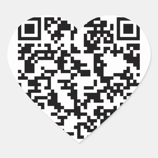 Scannable QR Bar code Heart Sticker | Zazzle
