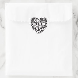 Scannable QR Bar code Heart Sticker | Zazzle