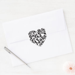 Scannable QR Bar code Heart Sticker | Zazzle