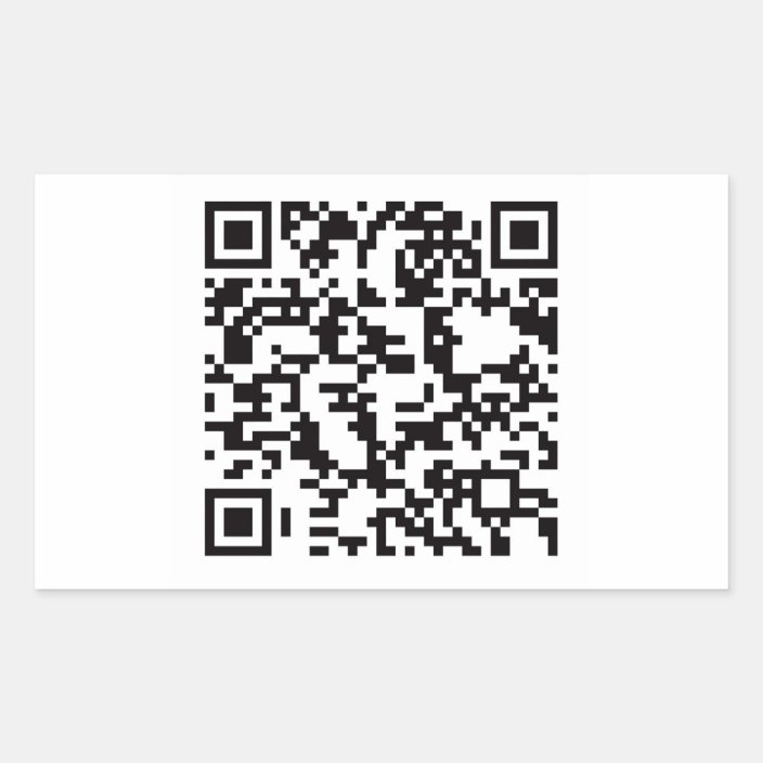 Scannable QR Bar code Rectangular Sticker | Zazzle.com