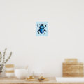 Scarab Beetle Art Blue Entomology Insect Poster | Zazzle