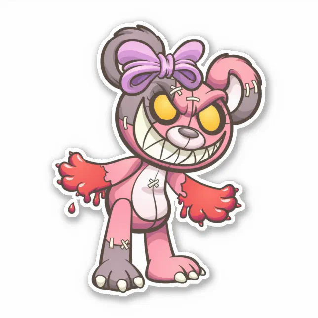Scare Bear - Zombie Sticker | Zazzle