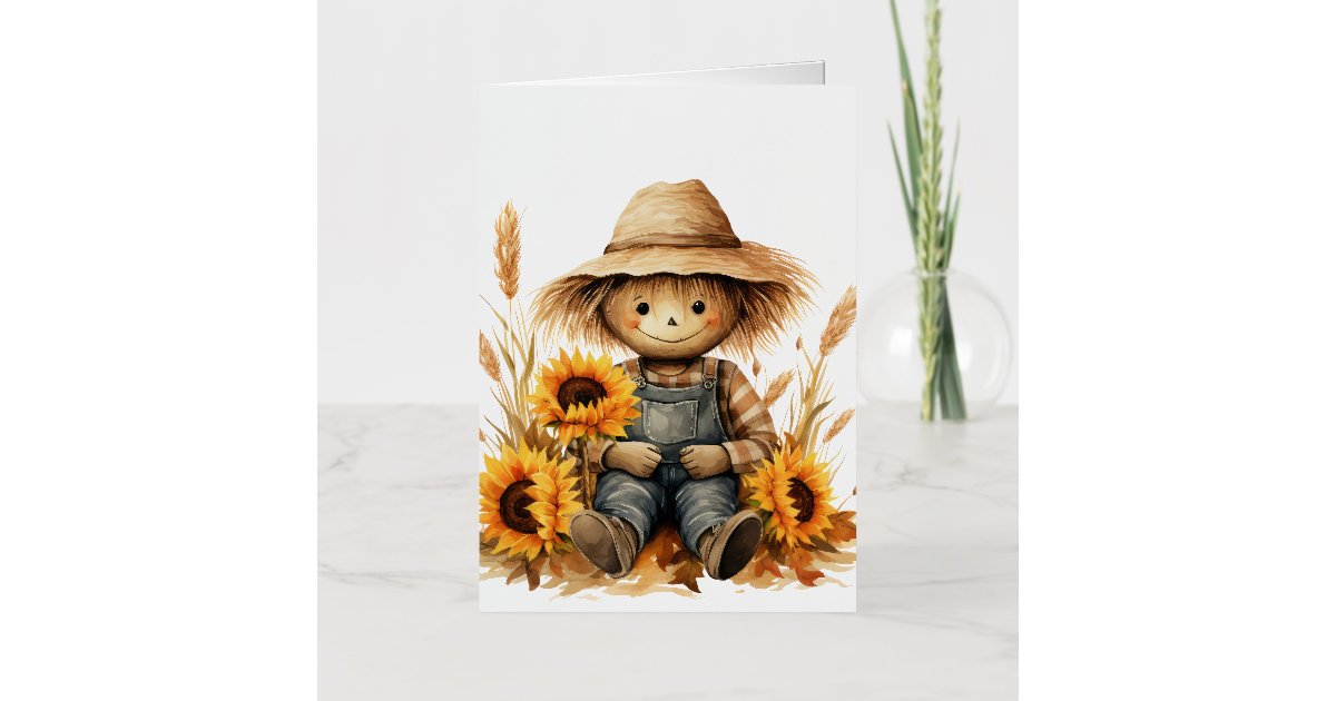 Scarecrow foil greeting card | Zazzle