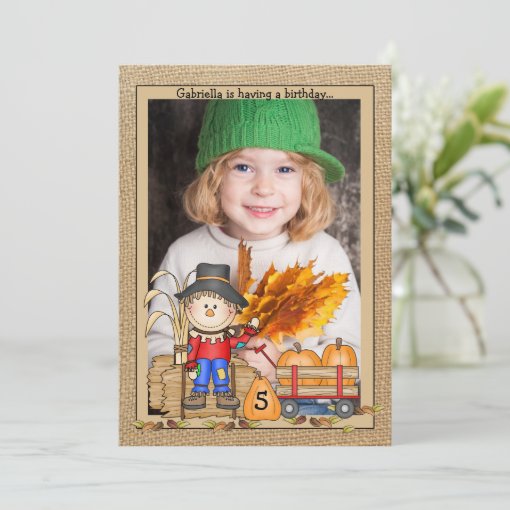Scarecrow Frame Photo Invitation | Zazzle