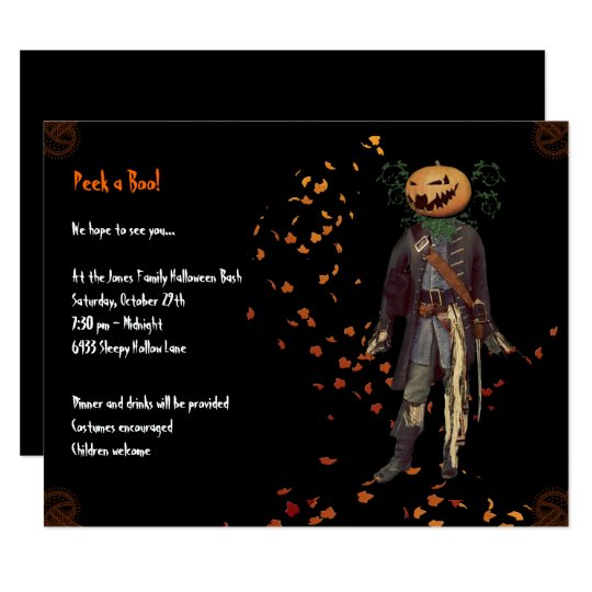 Scarecrow Jack Halloween Party Invitation | Zazzle.com