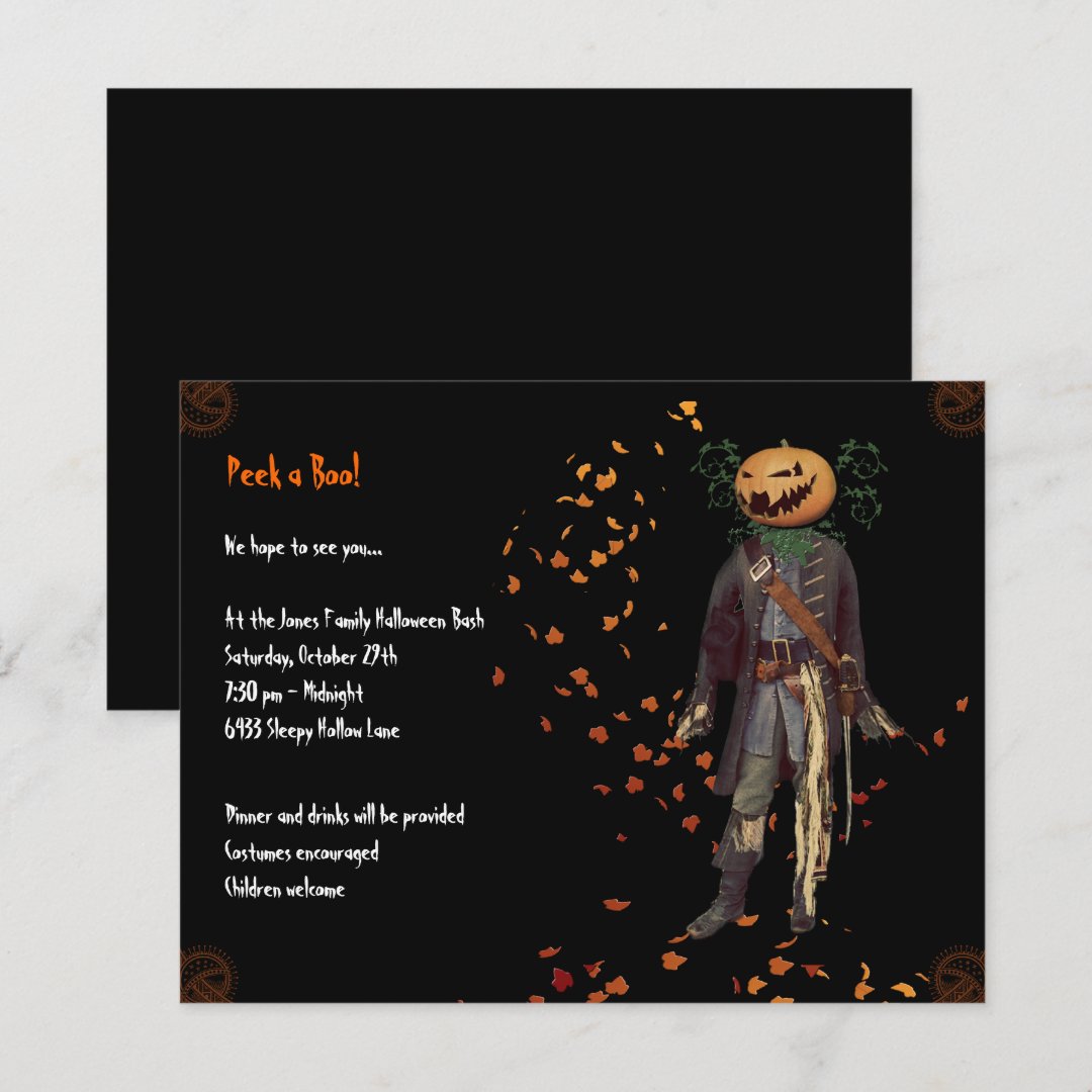 Scarecrow Jack Halloween Party Invitation | Zazzle