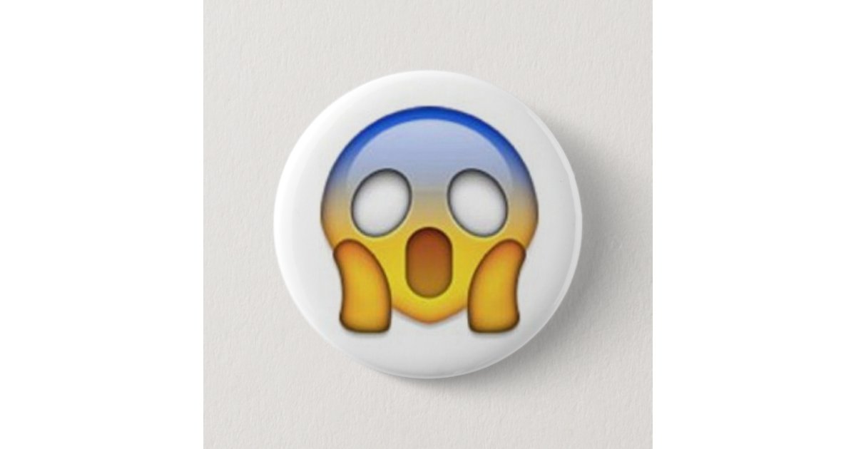Scared Emoji Button | Zazzle