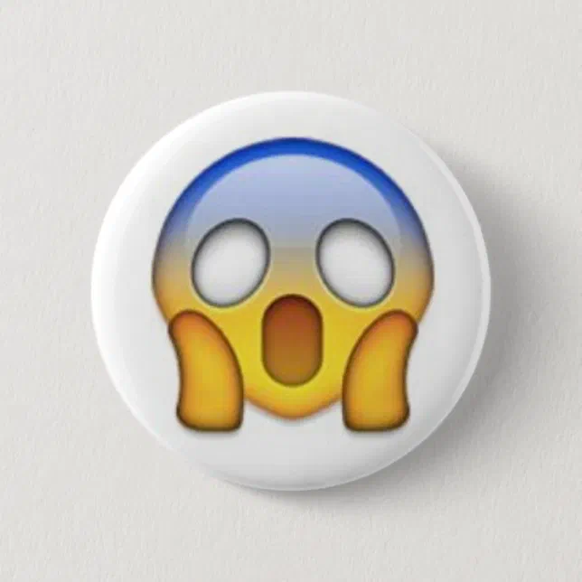 Scared Emoji Button | Zazzle