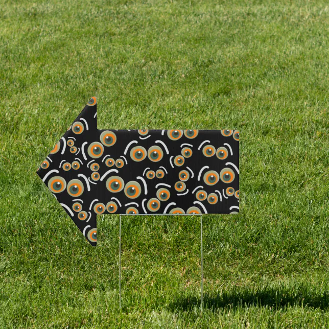 Scaredy Cat Halloween Boo Eyes Bat Arrow Yard Sign | Zazzle