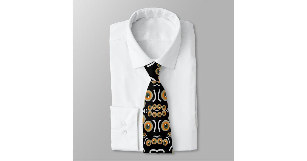 Scaredy Cat Halloween Boo Eyes Bat Neck Tie | Zazzle