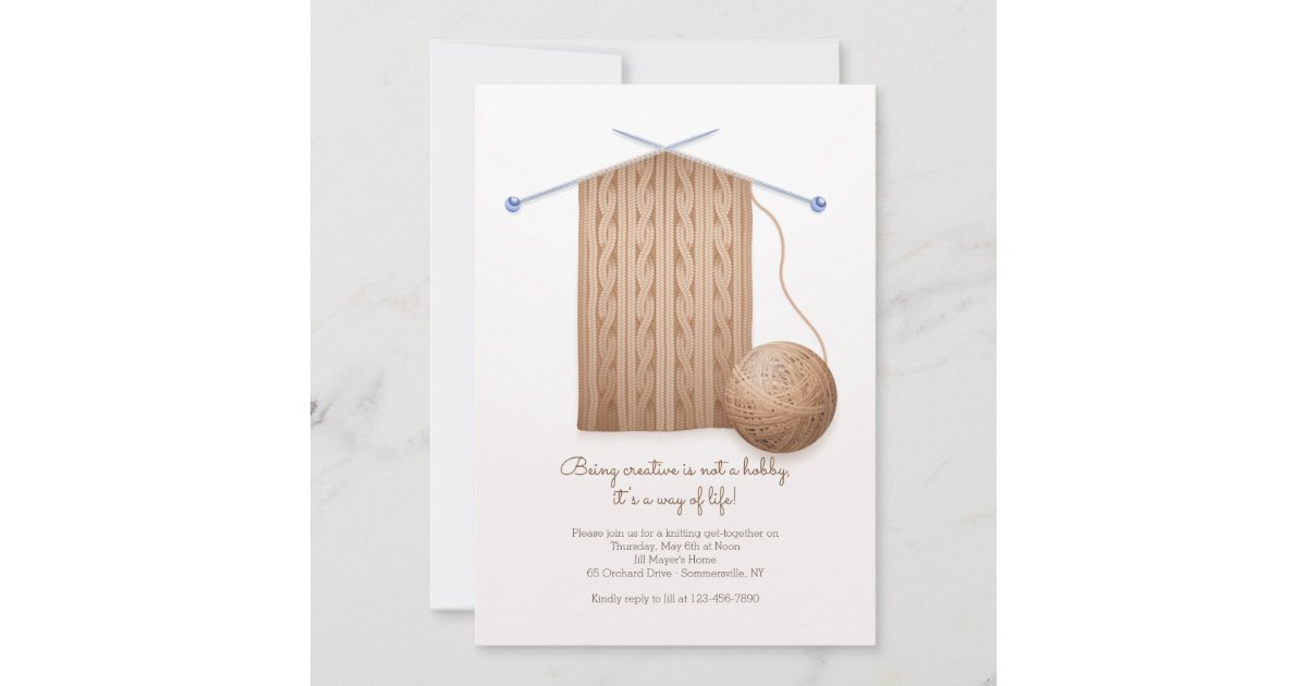 Scarf Knitting Party Invitation | Zazzle