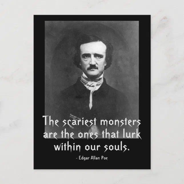 Scariest Monsters Edgar Allan Poe Postcard | Zazzle