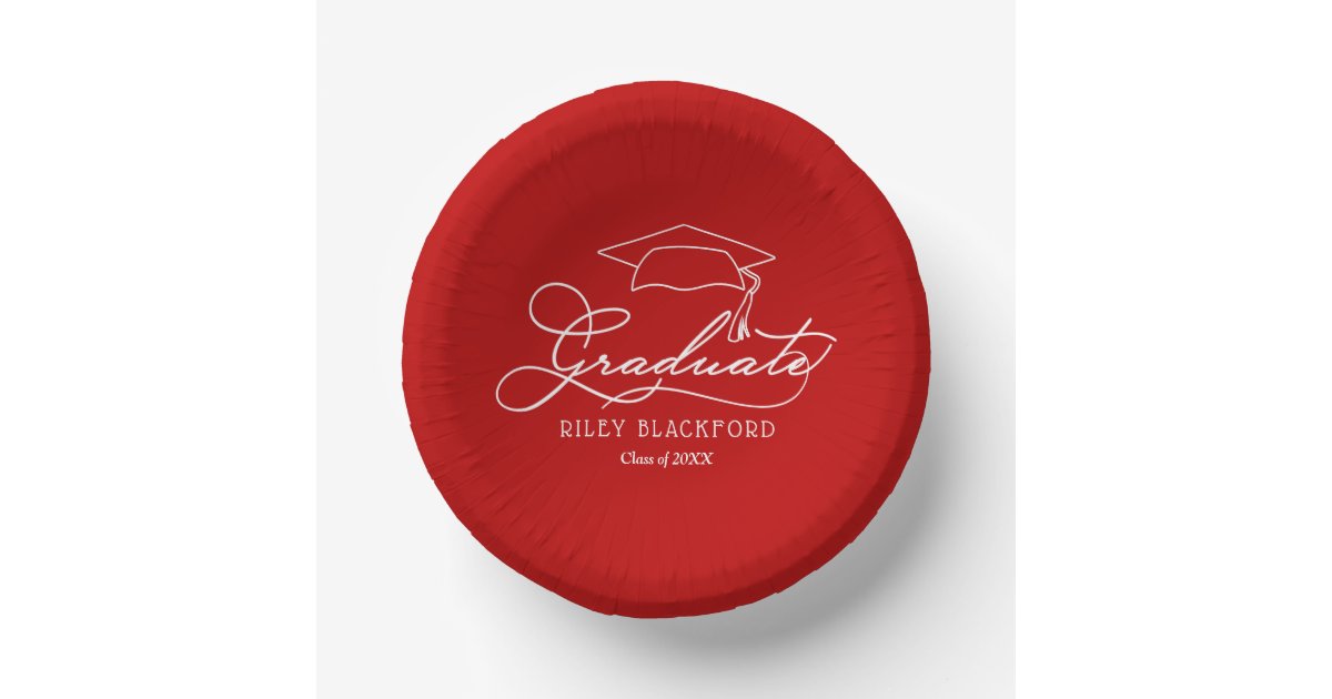 Scarlet Graduation Party Paper Bowls | Zazzle