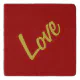Scarlet Red Gold Colors Love Wedding Calligraphy Trivet | Zazzle