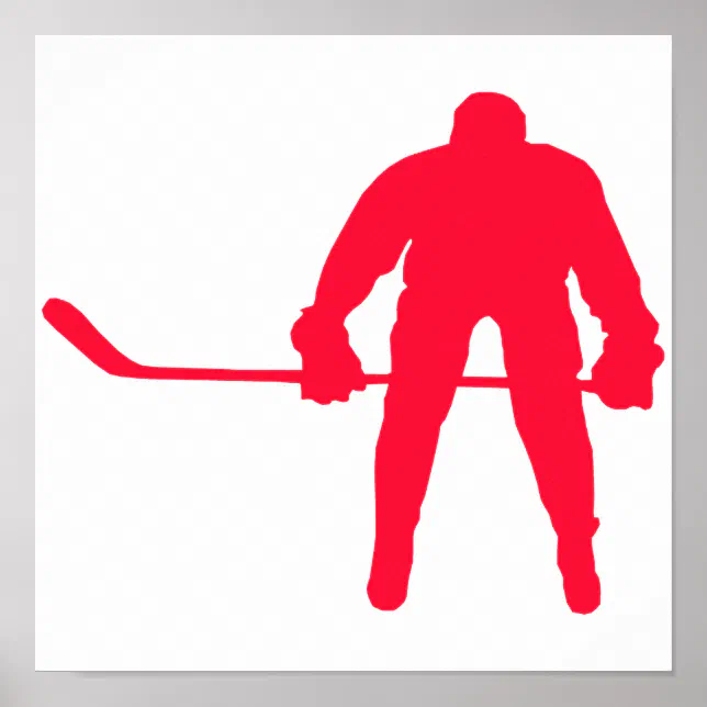 Scarlet Red Hockey Poster | Zazzle