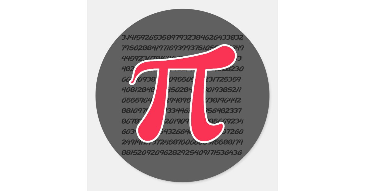 Scarlet Red Pi Symbol Classic Round Sticker | Zazzle