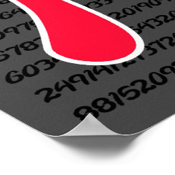 Scarlet Red Pi Symbol Poster | Zazzle