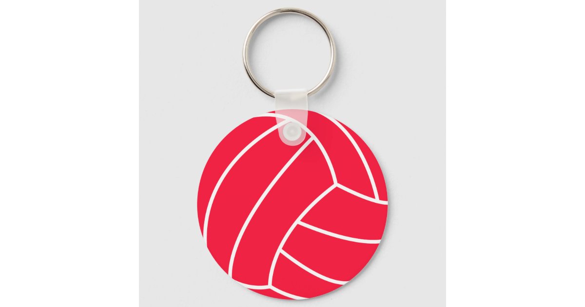 Scarlet Red Volleyball Keychain | Zazzle