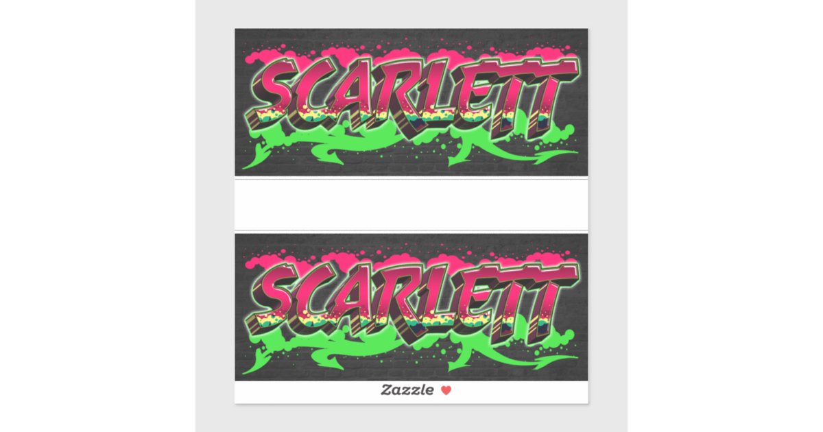 Scarlett First Name Graffiti Sticker | Zazzle