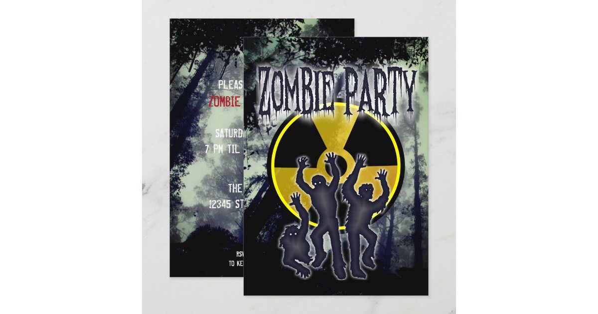 Scary and Funny Zombie Costume Party Invitation | Zazzle