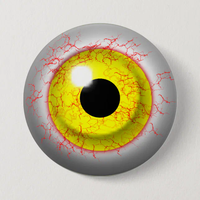 Scary Bloodshot Zombie Eye Novelty Button | Zazzle
